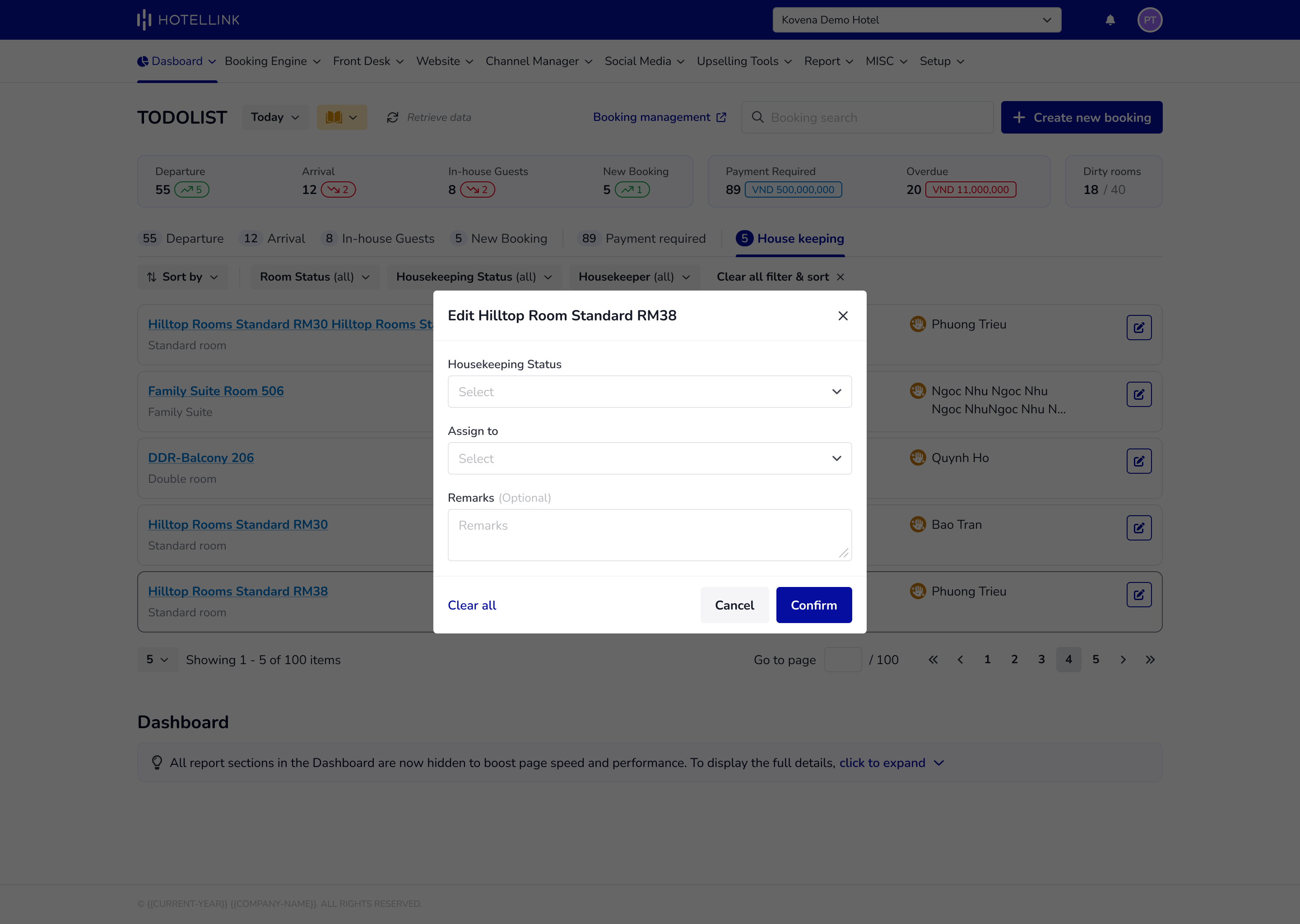 TODOLIST Update: Optimize Room Operations With Housekeeping Tab